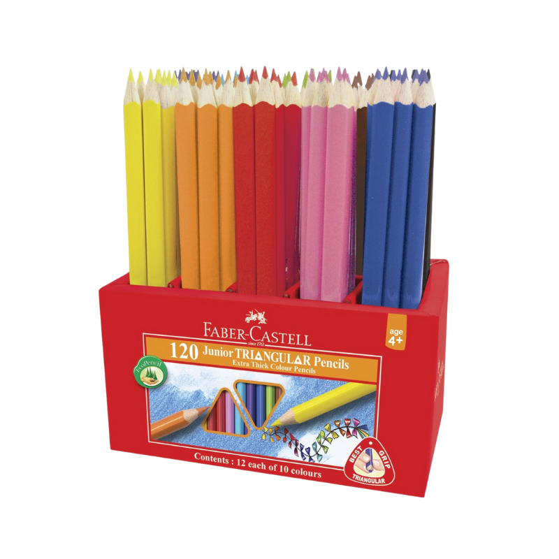 Faber Castell Junior Triangular Colour Pencils - Caddy of 120 ...